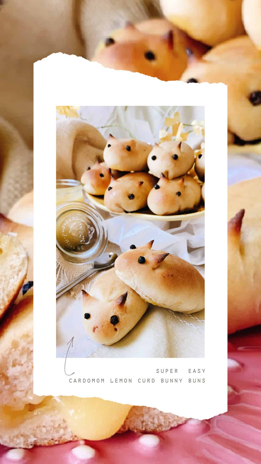 CARDAMOM LEMON CURD BUNNY BUNS — At Home with Rebecka
