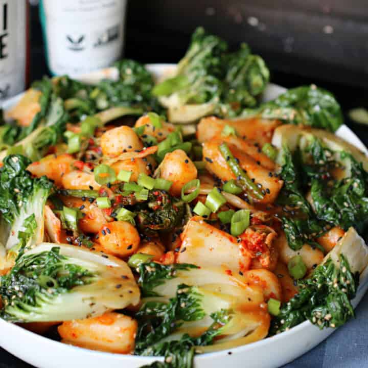 Gochujang Rice Cake Kimchi Stir Fry (Tteokbokki) — At Home with Rebecka