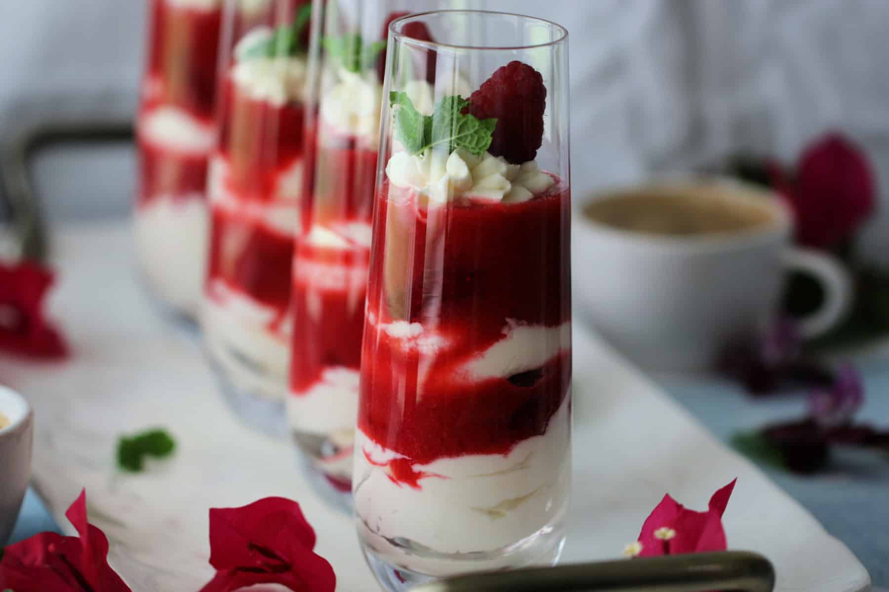 MASCARPONE PROSECCO RASPBERRY PARFAITS — At Home with Rebecka