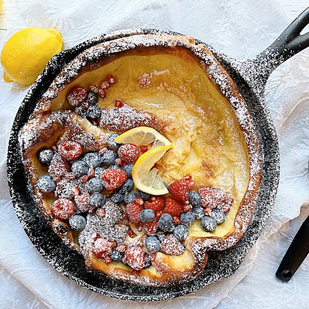 Dutch Baby Pancakes-with buttery pomegranate syrup — At Home with Rebecka