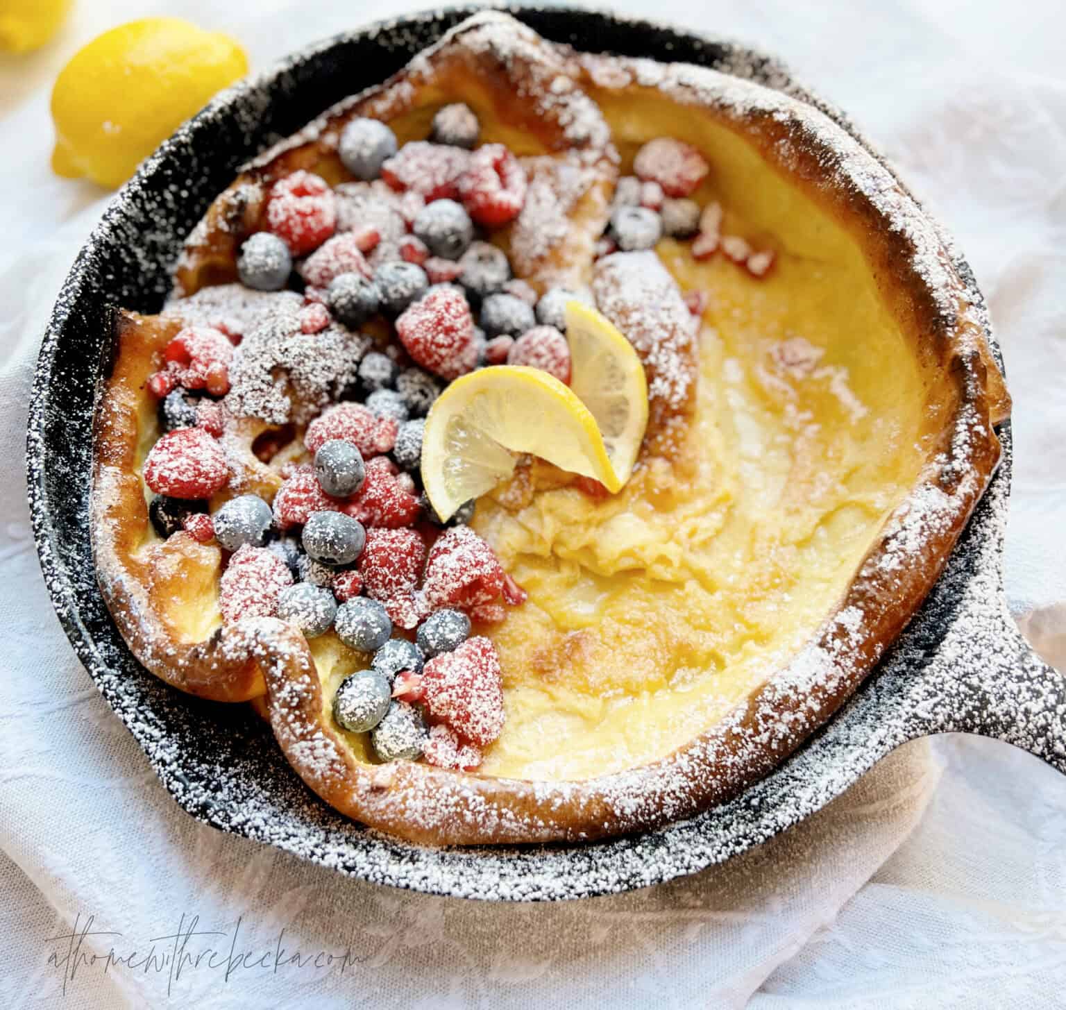 Dutch Baby Pancakes-with buttery pomegranate syrup — At Home with Rebecka